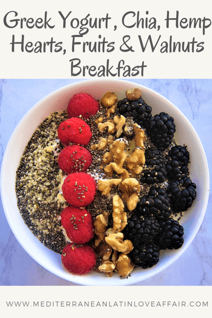 Chia, Hemp Hearts & Yogurt Breakfast - Mediterranean Latin Love Affair