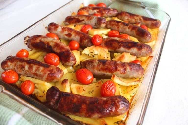 Chorizos & Potatoes Tray Bake - Mediterranean Latin Love Affair