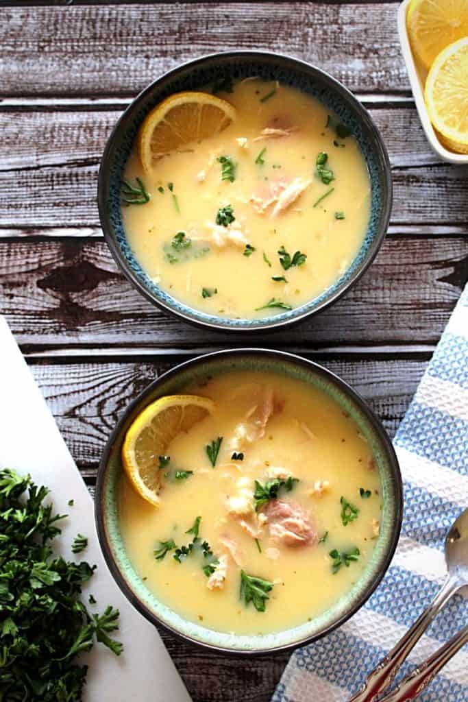 Chicken Lemon Rice Soup [Supe Pule] - Mediterranean Latin Love Affair