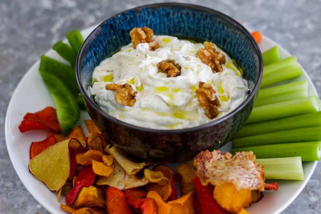 Sour Cream Dip with Walnuts and Garlic - Mediterranean Latin Love Affair