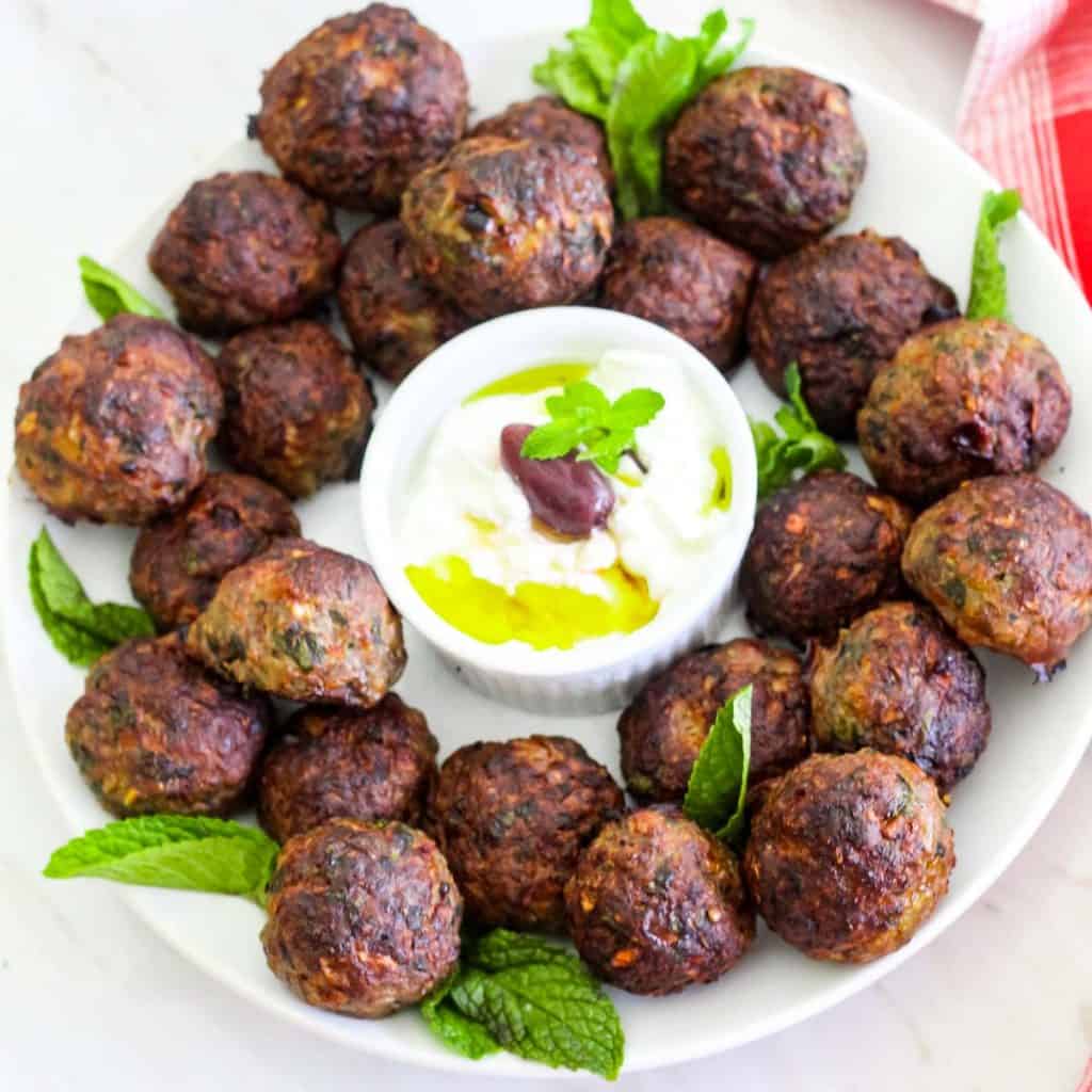 Baked Mint Meatballs - Albanian Qofte - Mediterranean Latin Love Affair