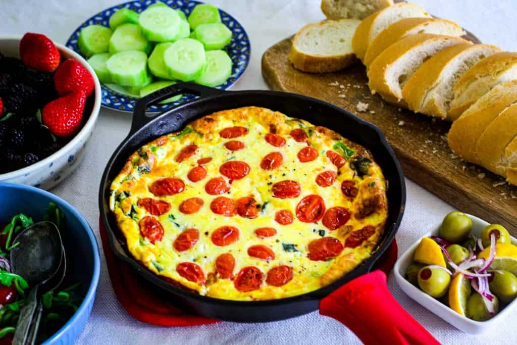 Mediterranean Frittata with Spinach and Feta Cheese - Mediterranean ...