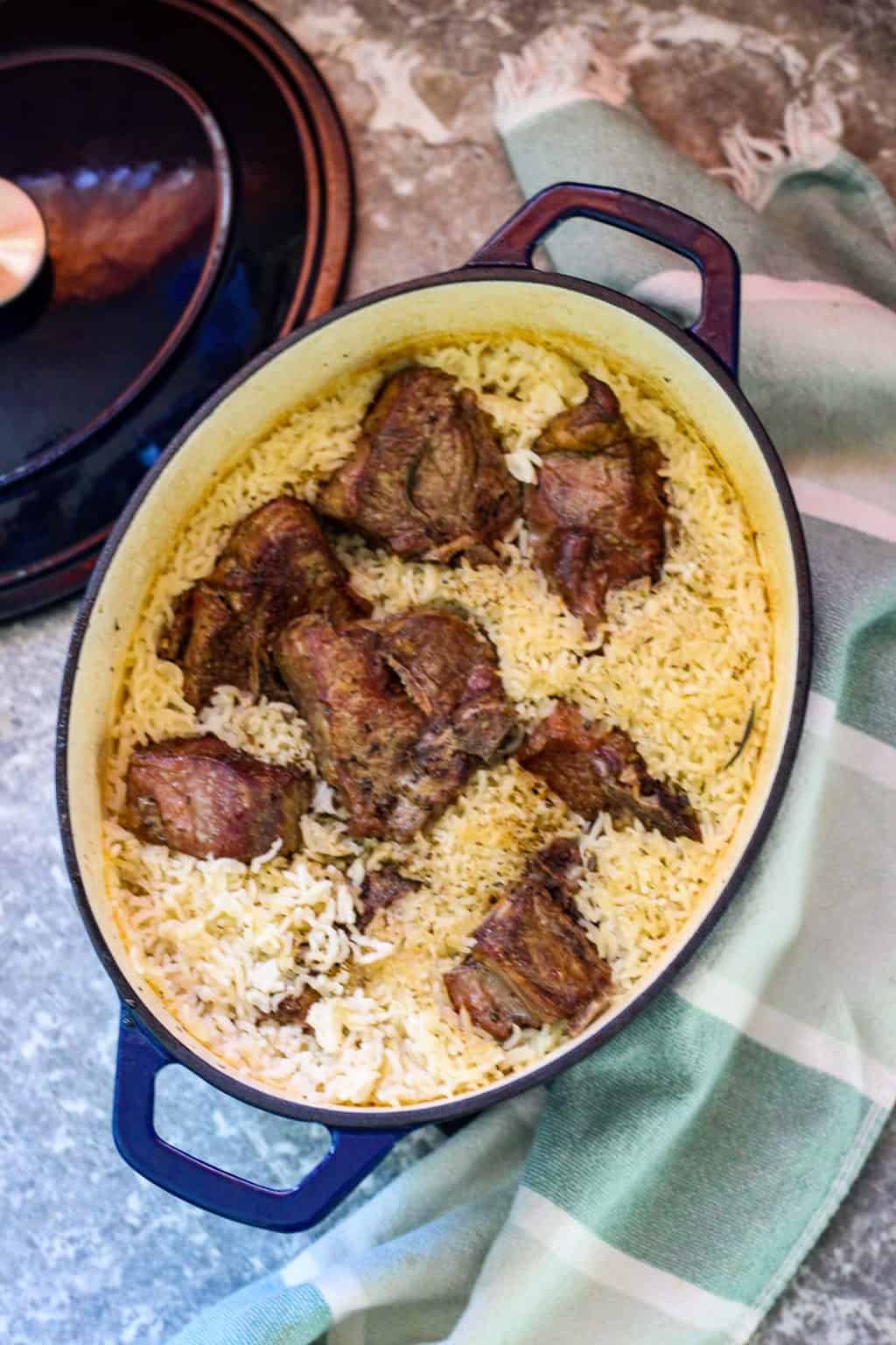 Oven Baked Lamb and Rice Dish - Mediterranean Latin Love Affair