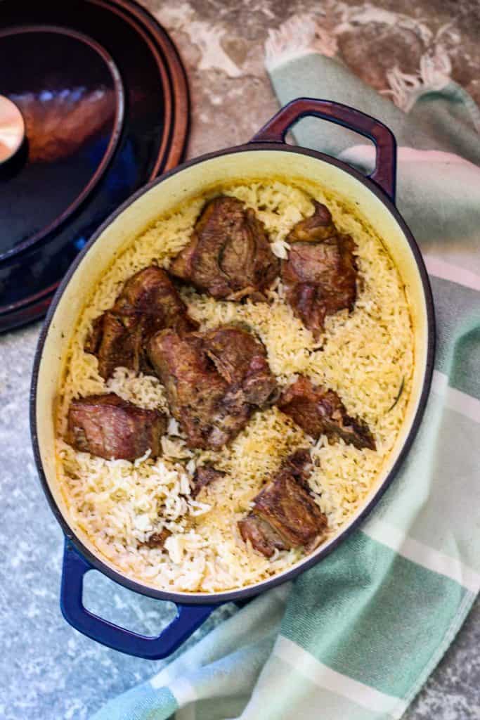 Oven Baked Lamb and Rice Dish - Mediterranean Latin Love Affair