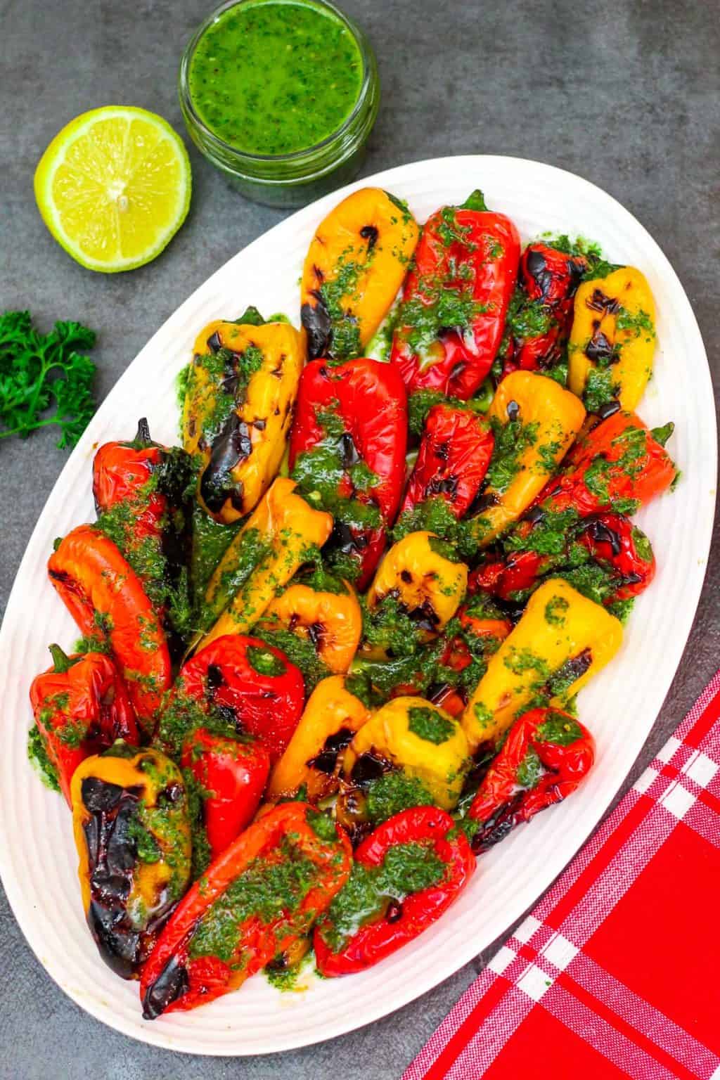 Grilled Mini Peppers - Mediterranean Latin Love Affair