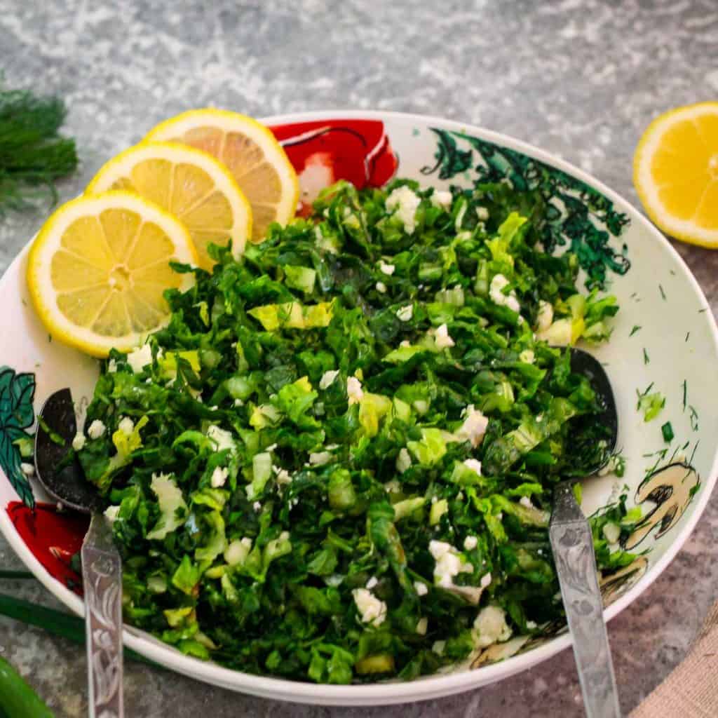 Lettuce, Dill and Feta Cheese Salad - Mediterranean Latin Love Affair