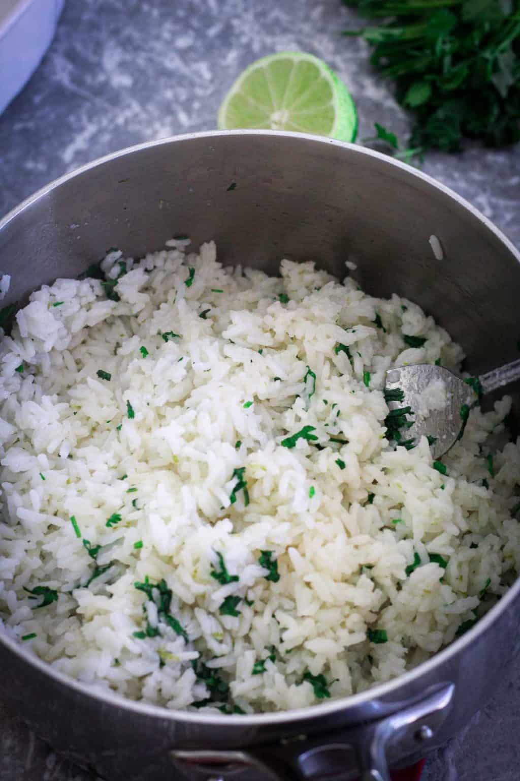 Cilantro Lime Jasmine Rice - Mediterranean Latin Love Affair