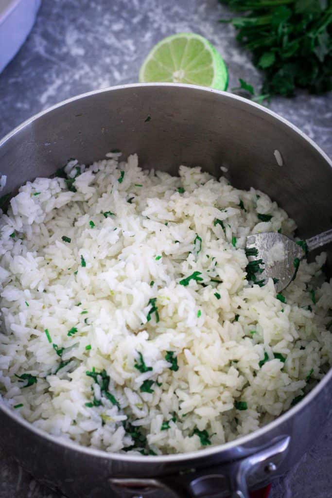 Cilantro Lime Jasmine Rice - Mediterranean Latin Love Affair