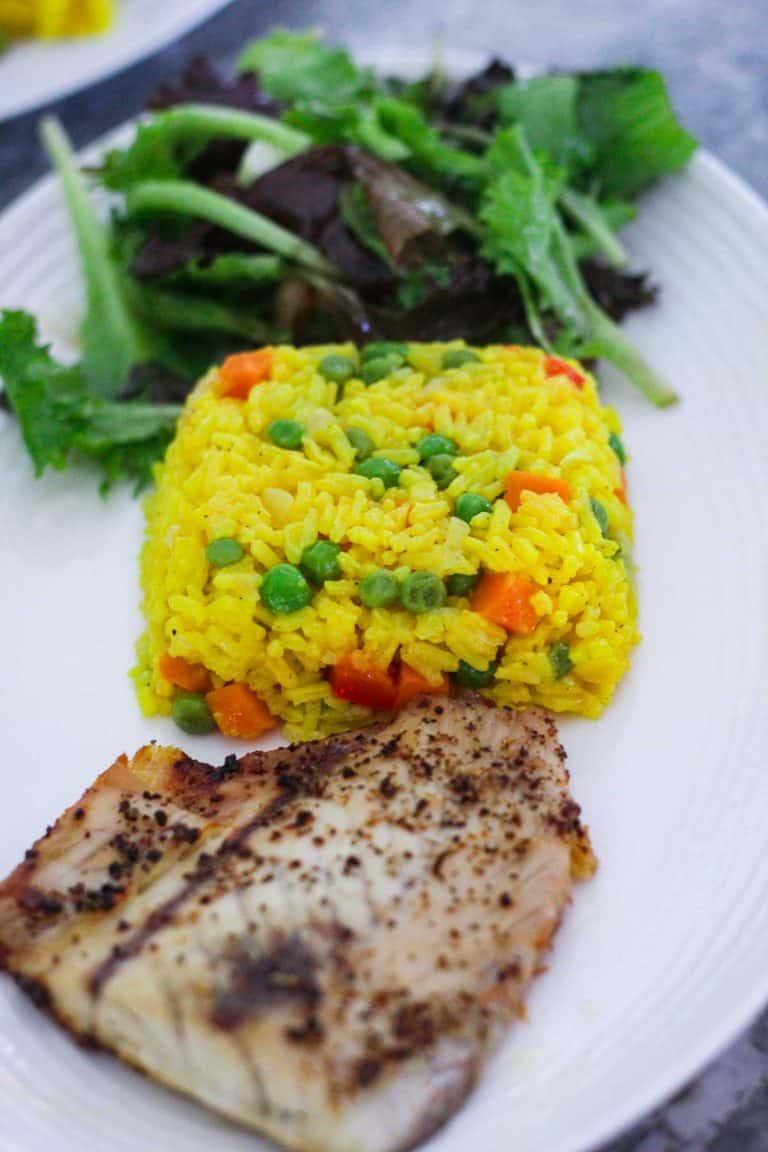 Saffron Rice with Veggies - Mediterranean Latin Love Affair
