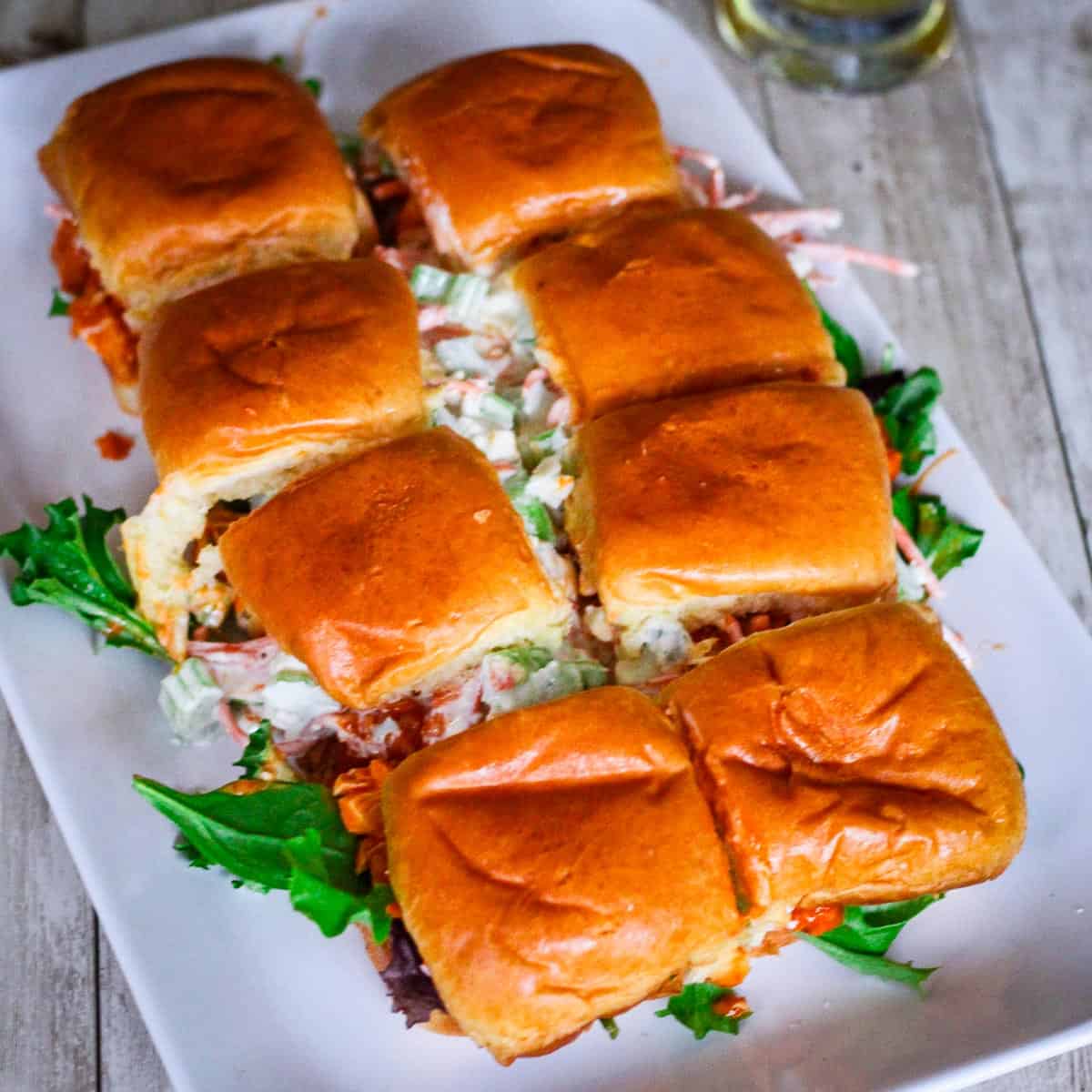 Buffalo Chicken Sliders with Blue Cheese Slaw - Mediterranean Latin ...