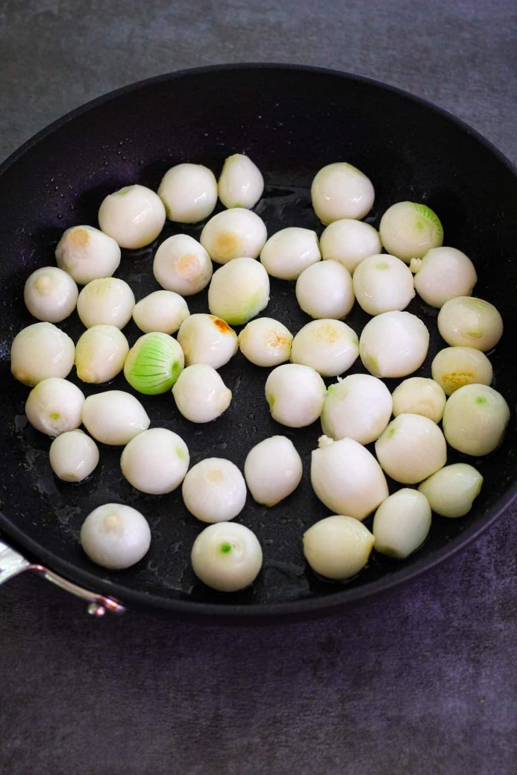 Skillet Pearl Onions - Mediterranean Latin Love Affair