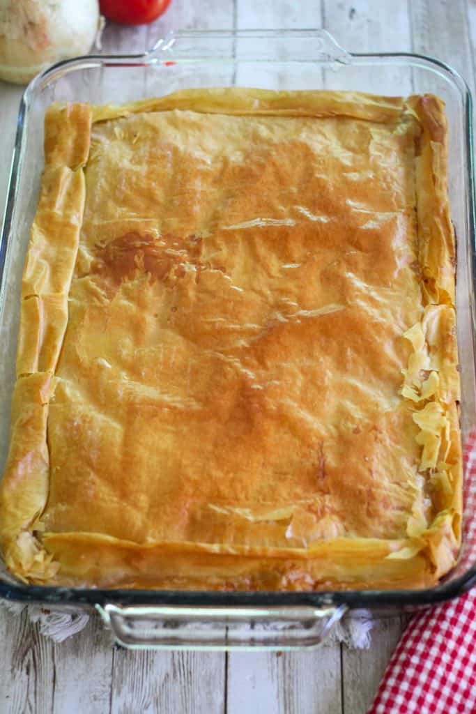 Phyllo Pie with Onions and Tomatoes - Mediterranean Latin Love Affair