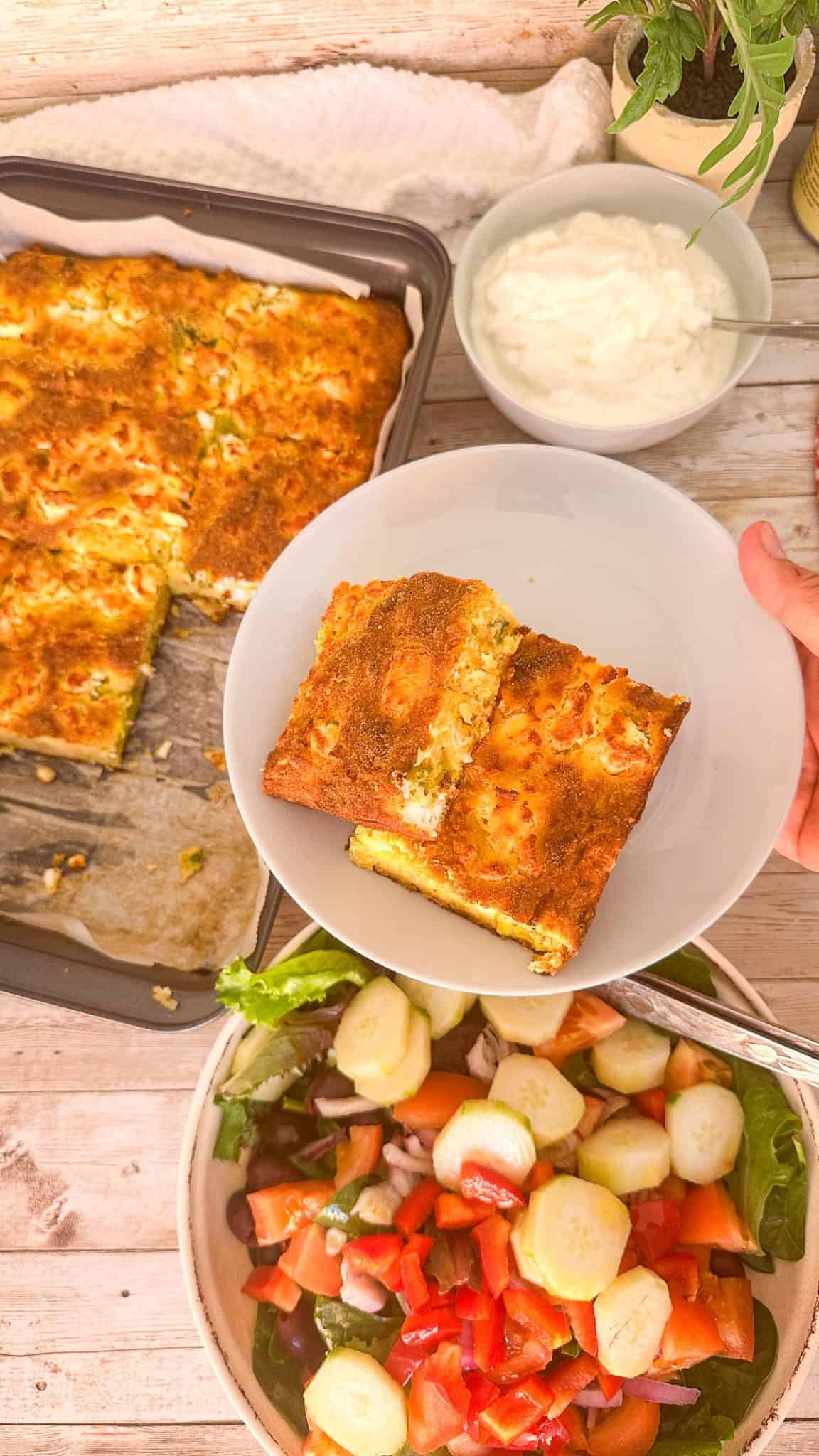 Leeks, Cornmeal Casserole with Feta Cheese (Pispili me Presh) - Mediterranean Latin Love Affair